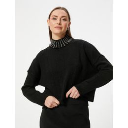 KOTON Pullover Damen Gr&ouml;&szlig;e L schwarz / silber