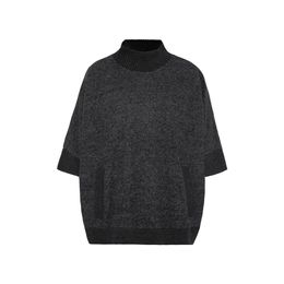 SOCCX Oversized Pullover mit Stehkragen und Taschen Damen Gr&ouml;&szlig;e L/XL schwarz