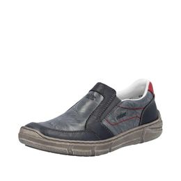 Rieker Slip On Herren Gr&ouml;&szlig;e 47 rauchblau / dunkelblau / rot