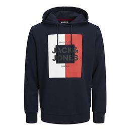 Jack & Jones JACK & JONES Sweatshirt 'JJOscar' Herren Gr&ouml;&szlig;e XL navy / anthrazit / hellrot / wei&szlig;