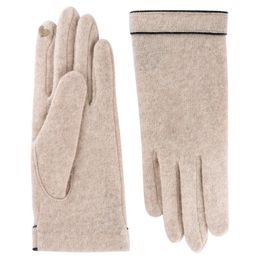 Roeckl Full Finger Gloves 'LEATHER PIPING TOUCH' female Beige size 7,5