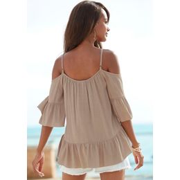 Buffalo Bluse Damen Größe M beige
