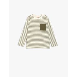 KOTON Shirt Jungen Größe 80/86 ecru / dunkelgrün
