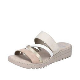 Rieker Pantolette Damen Gr&ouml;&szlig;e 42 gold / ros&eacute; / wei&szlig; / offwhite