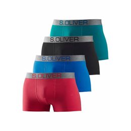 s.Oliver Bodywear (4 Stück), mit kontrastfarbenem Webbund Herren Größe S blau / petrol / rot / schwarz