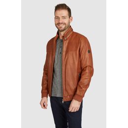 Bugatti Lederjacke 'BUFabiano' Herren Gr&ouml;&szlig;e XL cognac / grau / schwarz