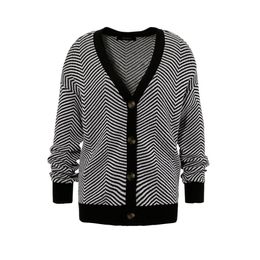 Aniston CASUAL Strickjacke Damen Gr&ouml;&szlig;e M/L schwarz / wei&szlig;