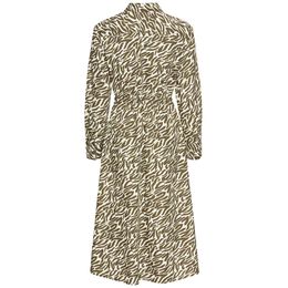 Camel Active Langes Hemdblusenkleid mit Allover-Print Damen Gr&ouml;&szlig;e 44 oliv Winterkleid