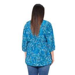Ulla Popken Tunika Damen Gr&ouml;&szlig;e 4XL/5XL blau / aqua / wei&szlig;