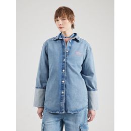 Moschino Jeans Bluse Damen Gr&ouml;&szlig;e XS blue denim / rosa