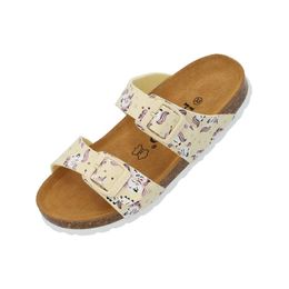 Palado Pantolette 'Samo' Jungen Größe 33 hellgelb / rosa / schwarz / weiß