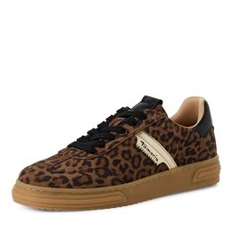 Tamaris Damen Plateausneaker, Gr. 36leodruck, Lederimitat, Veloursleder, animal-print, Schuhe, Freizeitschuh, Halbschuh, Schnürschuh im angesagten