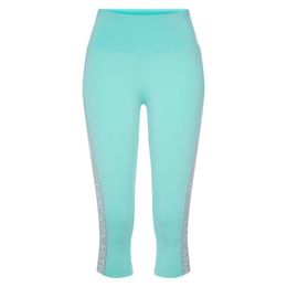 active by Lascana LASCANA ACTIVE Sporthose Damen Gr&ouml;&szlig;e S aqua / grau / wei&szlig;