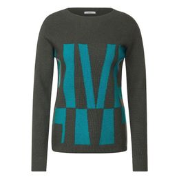 Cecil Pullover Damen Gr&ouml;&szlig;e L cyanblau / tanne