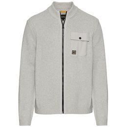 Camel Active Strickjacke mit Troyer-Kragen Herren Größe S grau