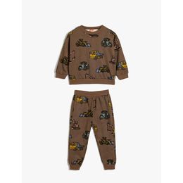 KOTON Set Jungen Größe 104/110 braun / gelb / anthrazit / mint