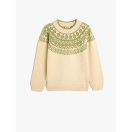 KOTON Pullover Mädchen Größe 134/140 beige / kiwi