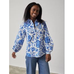 Sisters Point Bluse 'GADA-SH56' Damen Gr&ouml;&szlig;e XS blau / kobaltblau / wei&szlig;