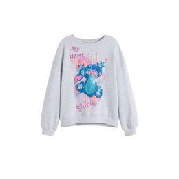 Desigual Sweatshirt 'Stitch ' M&auml;dchen Gr&ouml;&szlig;e 98/104 blau / grau / lachs / pink