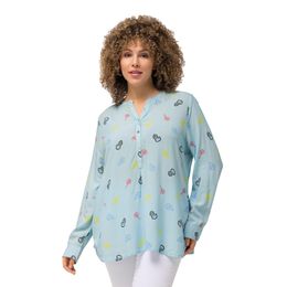 Ulla Popken Bluse Damen Gr&ouml;&szlig;e 4XL/5XL pastellblau / limone / hellpink / schwarz