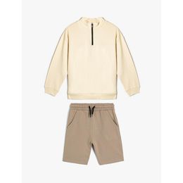 KOTON Set Jungen Größe 116/122 creme / dunkelbeige