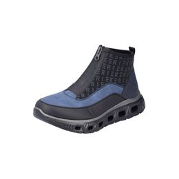 Rieker Stiefelette Damen Größe 39 rauchblau / schwarz / weiß Winterschuhe