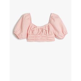 KOTON Bluse Mädchen Größe 146/152 altrosa / weiß