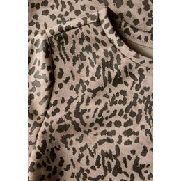 Street One Studio Velours-Kleid mit Leo-Print Damen Gr&ouml;&szlig;e 38 braun Winterkleid