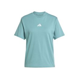 adidas Sportswear Funktionsshirt 'Essentials' Damen Gr&ouml;&szlig;e XL t&uuml;rkis / wei&szlig;