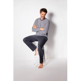 Le Jogger Pyjama Herren Gr&ouml;&szlig;e S blau / grau / schwarz / wei&szlig;