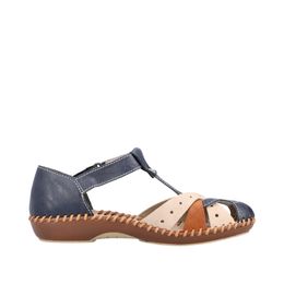 Rieker Sandale Damen Gr&ouml;&szlig;e 40 creme / navy / hellbraun
