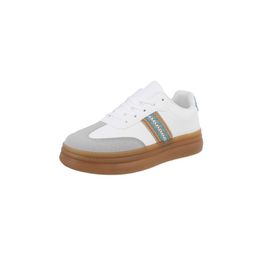 Ital-Design Sneaker Damen Gr&ouml;&szlig;e 37 blau / grau / wei&szlig;