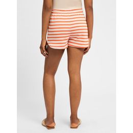 Marie Lund Shorts Damen Gr&ouml;&szlig;e 34 orange / wei&szlig;