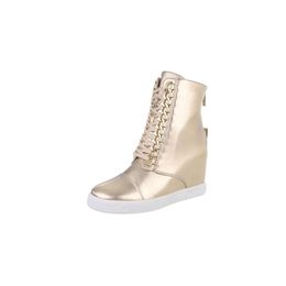 Ital-Design Schn&uuml;rstiefelette Damen Gr&ouml;&szlig;e 37 gold Winterschuhe