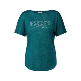 Cecil T-Shirt Damen Gr&ouml;&szlig;e M dunkelgr&uuml;n / wei&szlig;