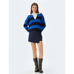 KOTON Pullover Damen Gr&ouml;&szlig;e S blau / marine / wei&szlig;