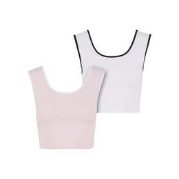 Urban Classics Top Damen Größe XXXL pink / schwarz / naturweiß
