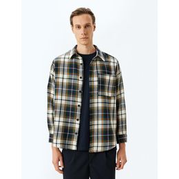 KOTON Hemd Herren Größe XS blau / navy / ocker / grün / weiß