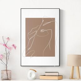 Akustik-Wechselbild Line Art - Frau Oberk&ouml;rper