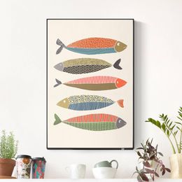 Akustik-Wechselbild F&uuml;nf bunte Fische