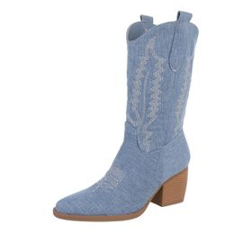 Ital-Design Stiefel Damen Gr&ouml;&szlig;e 38 blau Winterschuhe