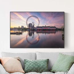 Akustik-Wechselbild London Eye bei Sonnenaufgang