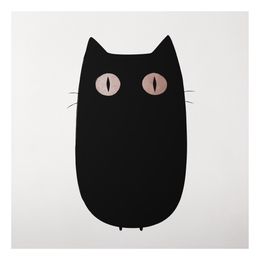 Bilderwelten Alu-Dibond Outdoor Bild Schwarze Katze Illustration