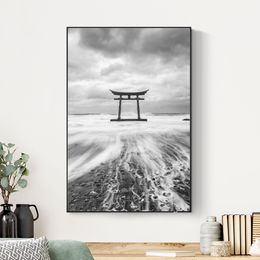 Akustik-Wechselbild Japanisches Torii im Meer