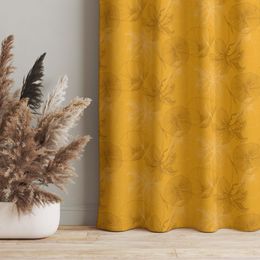 Bilderwelten Vorhang Blüten Mix - Warmes Gelb - blickdichte Gardine Muster Blumen Floral Wohnzimmer Schlafzimmer Küche Bad Badezimmer Gelb