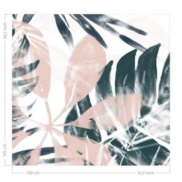Vorhang Tropisches Orakel petrol II - blickdichte Gardine Abstrakt Botanik Tropical Illustration Wohnzimmer Schlafzimmer K&uuml;che Bad Badezimmer Petrol