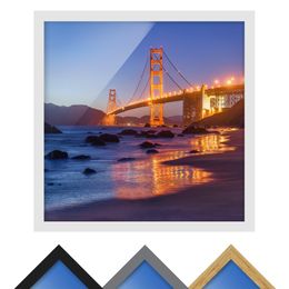 Bild mit Rahmen Golden Gate Bridge am Abend
