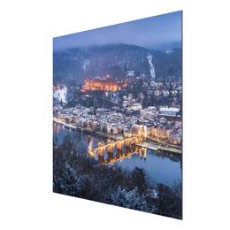 Bilderwelten Alu-Dibond Outdoor Bild Winterliches Heidelberg