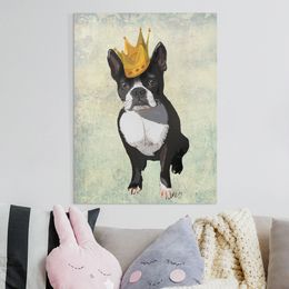 Bilderwelten Leinwandbild Tiere Tierportrait - Terrierk&ouml;nig - Leinwanddruck Hochformat - Wandbild S-XXL modernes Bild auf Leinwand Schlafzimmer