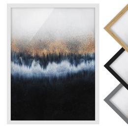 Bilderwelten Bild mit Rahmen - Hochformat Goldener Horizont